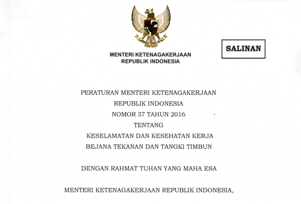 Dasar Hukum Pengesahan Gambar Bejana Tekan dan Tangki Timbun - PT ...
